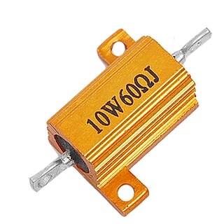 10W 5% 60 Ohm Resistance Value Aluminum Housed Resistor - Gold Tone ...