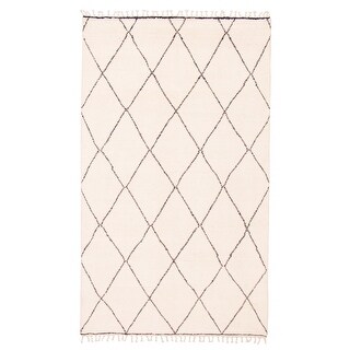 ECARPETGALLERY Hand-knotted Marrakesh Cream Wool Rug - 5'10 x 9'8 - Bed ...