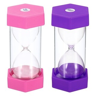 10，30 Min Sand Timer,2pcs Hexagon with Cover,Count Down Sand Clock Pink ...