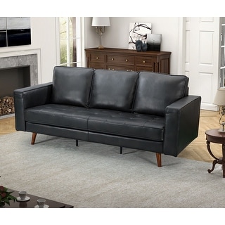 93" Genuine Leather Sofa， Built-in s-spring with soft foam and ...