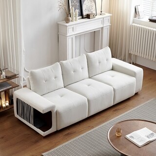 Modern Deep Seat Sofa Fabric Couch, 3 Seater Sofa for Living Room - Bed ...