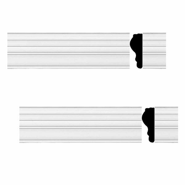 2 Chair Rails White Urethane Foam Molding 97 in. x 1 3/4 in ...