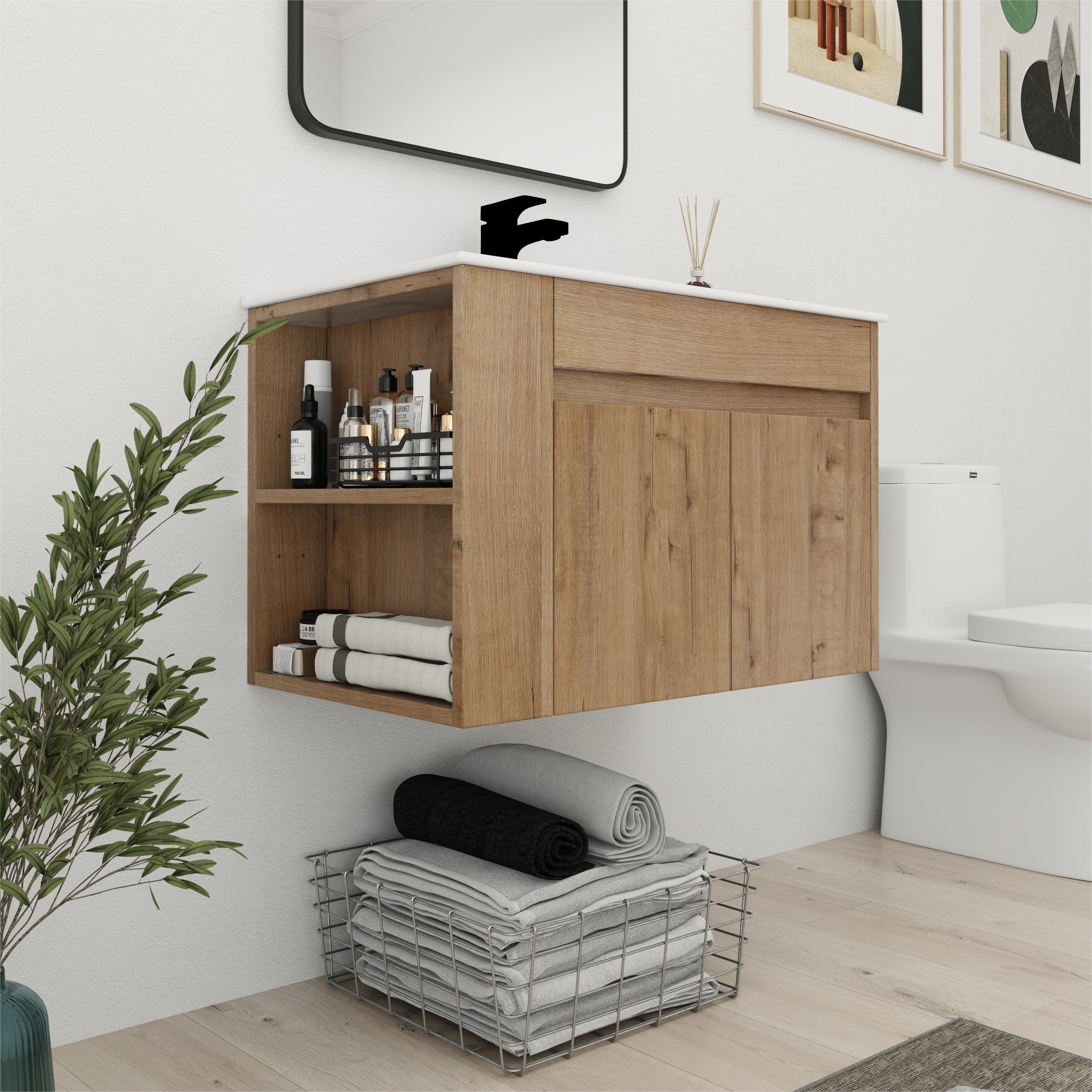 Beingnext 24"/30" Bathroom Vanity with Sink, Floating Bathroom Vanity ...