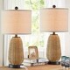 Table Lamp Brown Natural Straw Touch 3-Way Dimming(Set of 2) - 11'' x ...