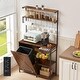 Farmhouse Coffee Bar with Trash Can Storage & Coffee Pod Drawer - Bed ...