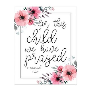 For This Child We Have Prayed 1 Samuel 1 27 Floral Art Print/Poster ...