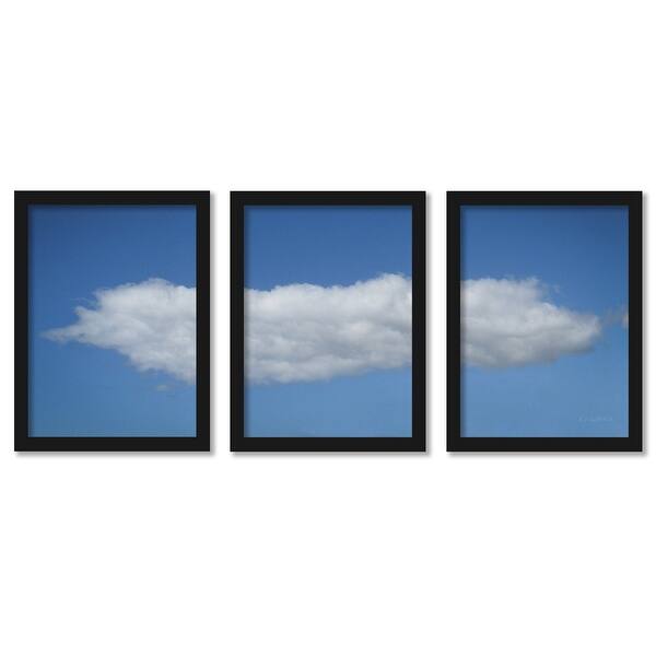 White Clouds Ed Goldstein Contemporary - 3 Piece Framed Gallery Art Set ...