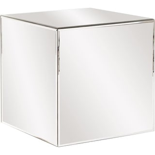 Mirrored Silver Cube Table Centerpiece, 16" Decorative Coffee Table for ...