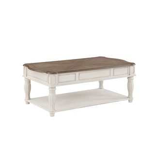Antique White Coffee Table End Table with Lift Top and Open Storage ...