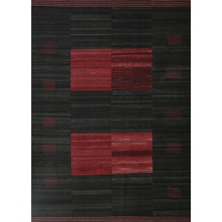 Ahgly Company Machine Washable Contemporary Charcoal Black Area Rugs ...