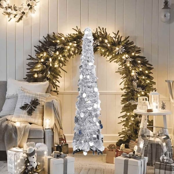 silver pop up tree