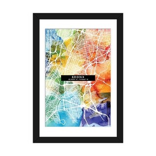 iCanvas "Bronx City Map Colorful Watercolor Style" by WallDecorAddict ...