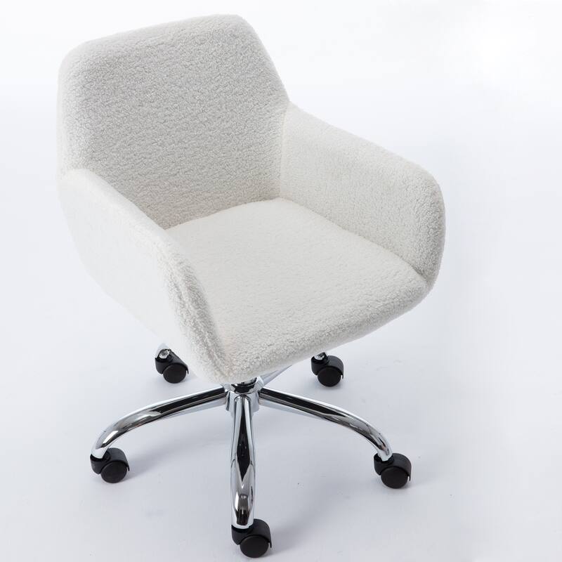 Fluffy Fuzzy Comfortable Makeup Vanity Chair ,Swivel Desk Chair Height ...