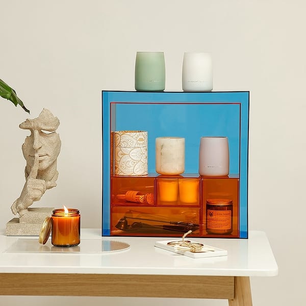Modern Acrylic Organizer Candle display holder Rack - Blue - On Sale ...