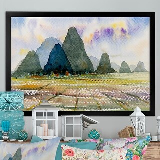 Designart "Riverside Life In Asian Country II" Traditional Framed Wall ...