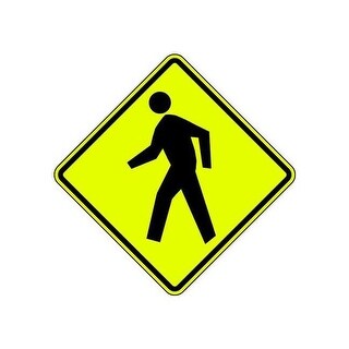 Lyle Pedestrian Crossing Traffic Sign,30"x30" W11-2-30FA - 1 Each - Bed ...