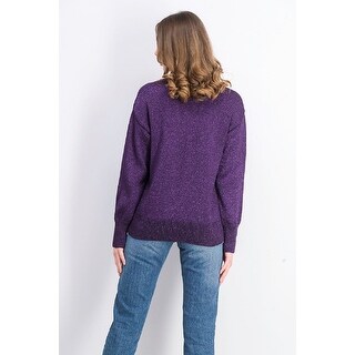 Dkny Women's Glitter-Speck Sweater Purple Size Small - Bed Bath ...