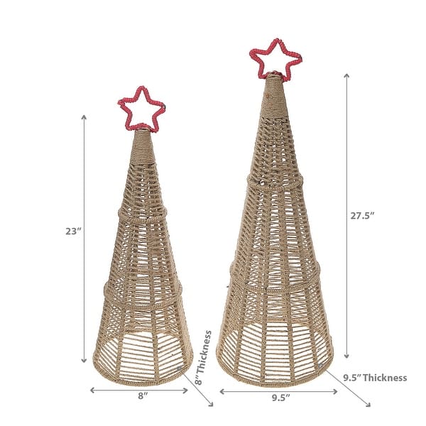 Christmas Jute Cone Tree With Star Set Of 2 - Bed Bath & Beyond - 38431582