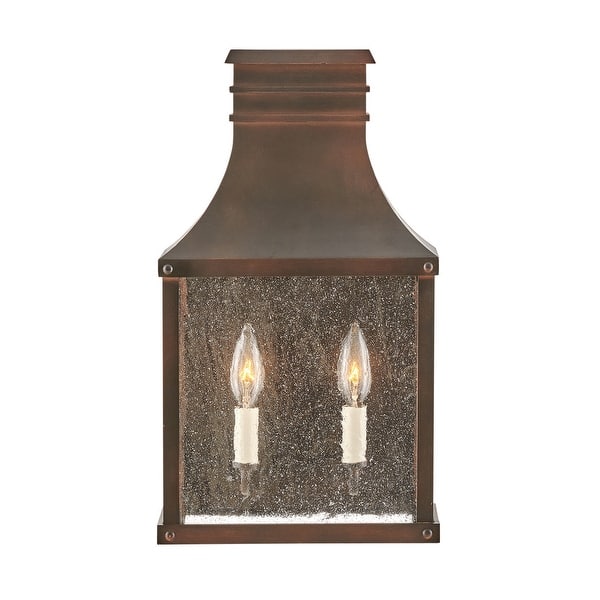 Hinkley Beacon Hill Collection Two Light Outdoor Medium Wall Mount Lantern, Blackened Copper ...