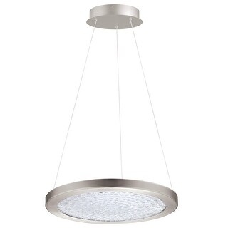 Eglo Arezzo 3 LED 18-inch Matte Nickel Pendant with Clear Glass - Bed ...