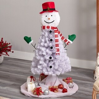 4' Snowman Christmas Tree with 234 Bendable Branches - 26”D x 26”W x 48 ...