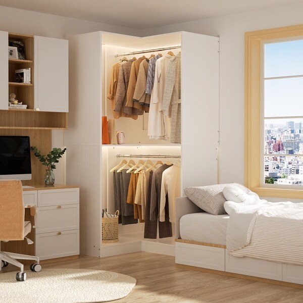 Corner shaped wardrobe store