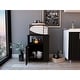 Modern Lower Microwave Stand with Cabinet, Open Storage, and Side ...