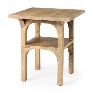 Candace Light Brown Solid Wood Square Accent Table - 20L x 20W x 22H ...