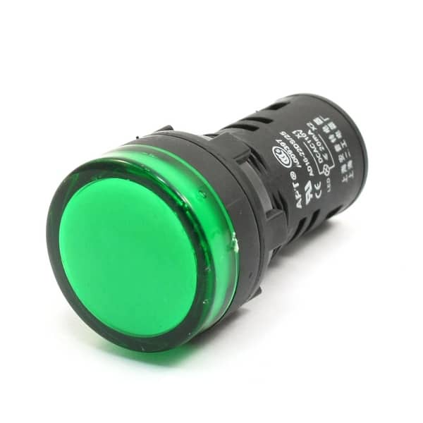 Panel Mounted AC/DC 110V 20mA Green Fault Indicator Pilot Light Lamp ...