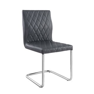 Grey and Chrome Side Chair with Sled Base (Set of 2) - Bed Bath ...
