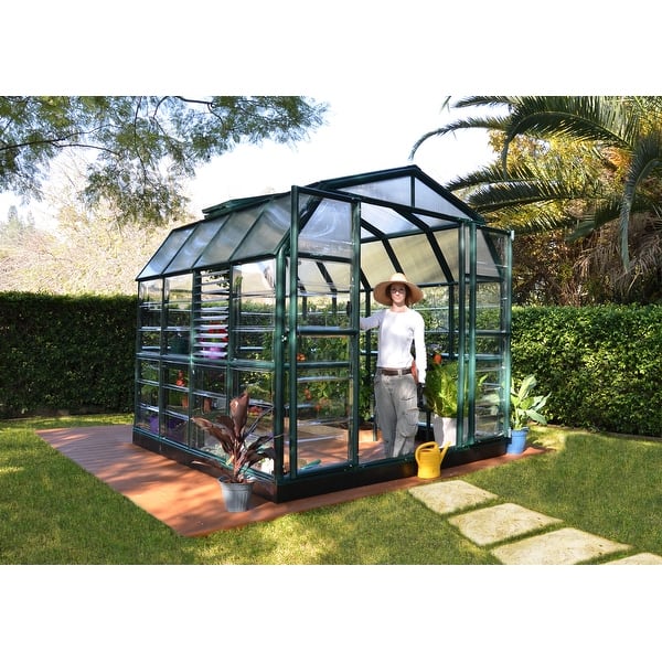 Prestige Green/Clear Barn Style DIY Greenhouse Kit with Professional ...