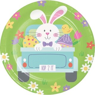 Hippity Hoppity Easter Bunny Dessert Plates - 6.75" - Club Pack of 96 ...
