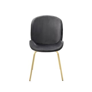 ACME Chuchip Side Chair (Set-2), Gray Velvet & Gold - Bed Bath & Beyond ...