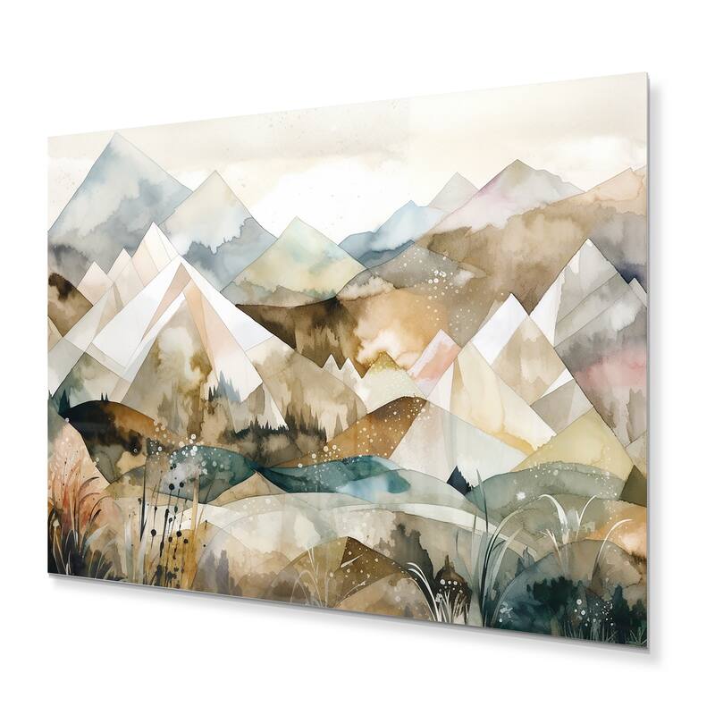 Designart "Exploring The Evolving Silver Mountains II" Landscape Modern ...