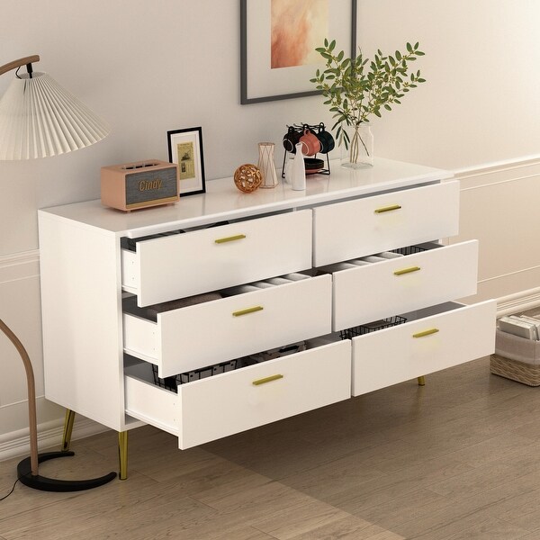 Timechee Modern 6 Drawer Storage Chest Double Dresser Sideboard Cabinet On Sale Bed Bath Beyond 36762405