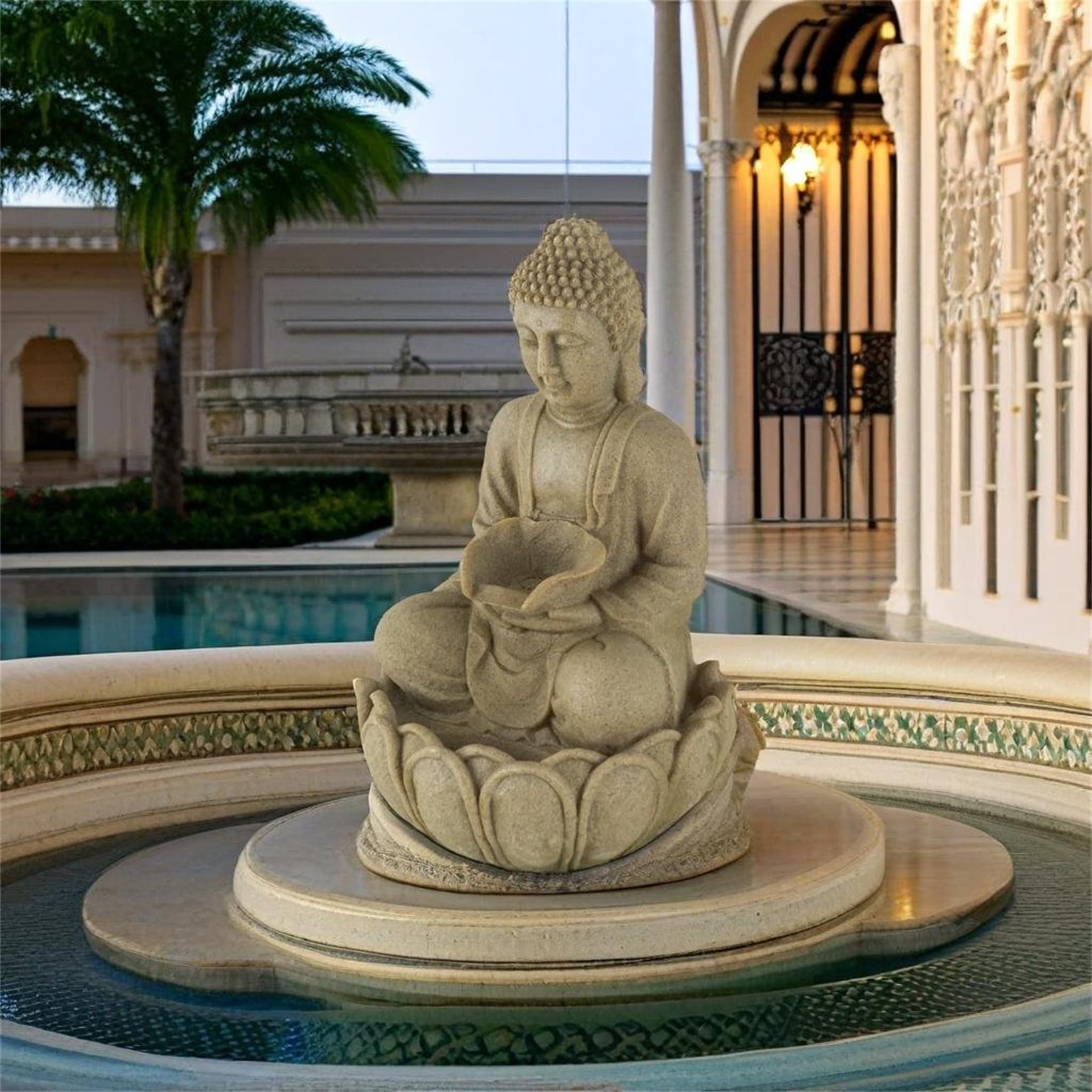 Sandstone Water Fountain Buddha Design Water Feature - On Sale - Bed ...