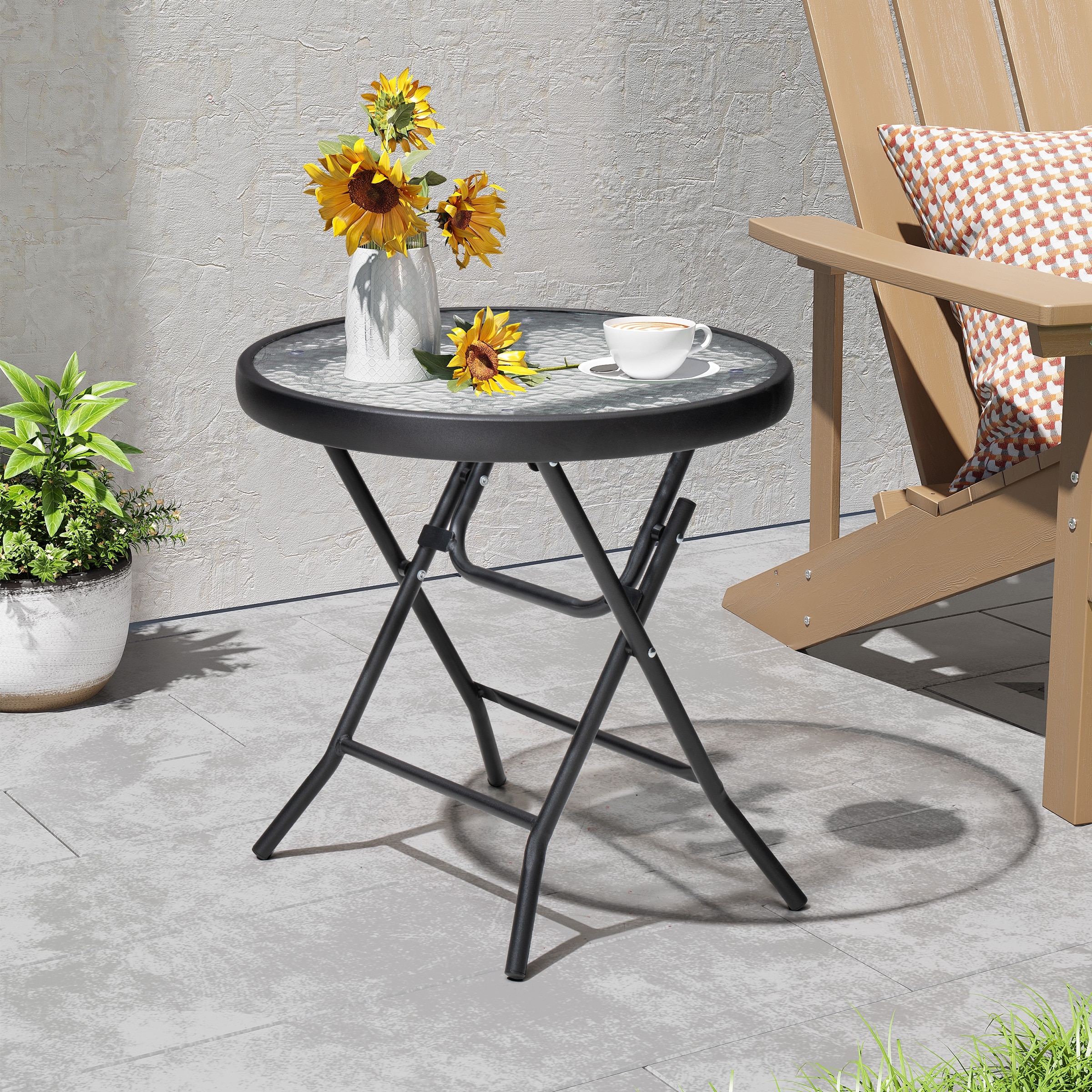 Tempered glass outdoor side table store