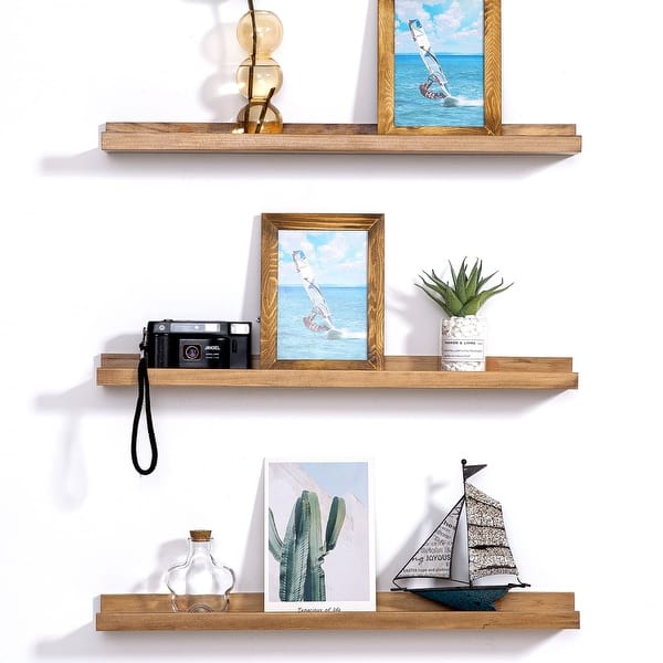 rustic photo shelf