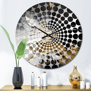 Designart "Mystery Awakening VII" Black Abstract Clocks Modern ...