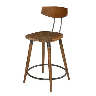 Gracie Mills Dannie Rustic 24-inch Counter Stool with Back - Bed Bath ...