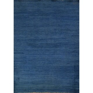 Blue Modern Gabbeh Oriental Rug Hand-Knotted Wool Carpet - 3'11" x 5'9 ...