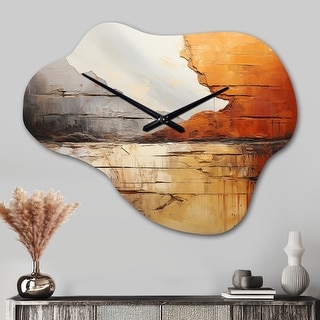 Designart - Grey Orange Grey And Orange Geological Wonders - Dams Large ...