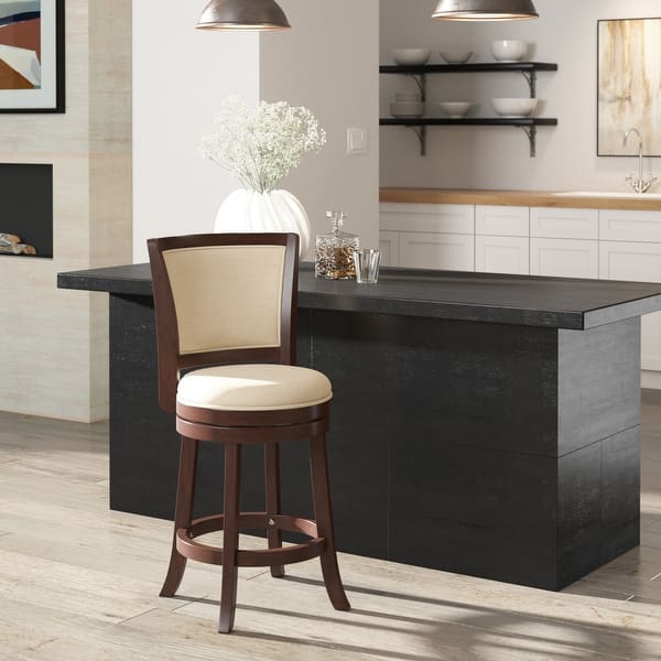 Menas Upholstered Back Swivel Stool by iNSPIRE Q Classic - Bed Bath ...