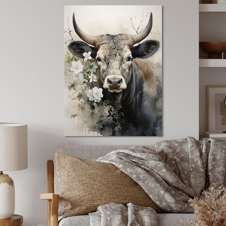 Designart "Asian Art Cow Sumi X" Asian Metal Art Print - Bed Bath ...