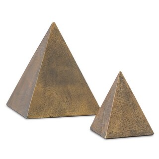 Currey & Company Mandir Brass Pyramid Set of 2 - Bed Bath & Beyond ...