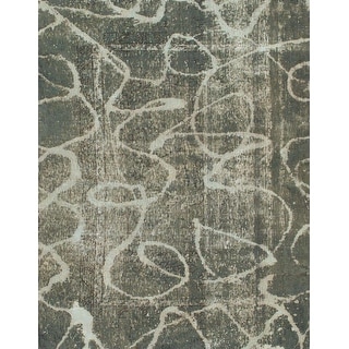 Ahgly Company Machine Washable Abstract Dark Olive Green Area Rugs ...