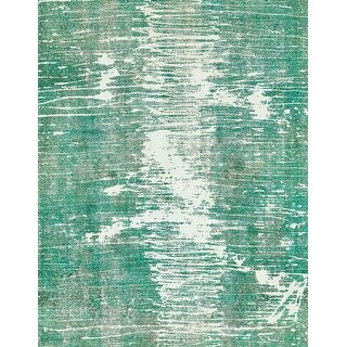 Ahgly Company Machine Washable Abstract Magic Mint Green Area Rugs ...
