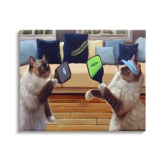 Stupell Cats Playing Ping Pong Canvas Wall Art Design by Lucia ...