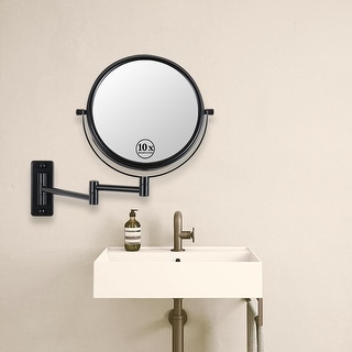 Wall Mounted Makeup Mirror, 1x/10x Magnifying, Reversible Double-Sided ...