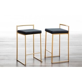 Silver Orchid Forrest Gold Stackable Fully Welded Counter Stool (Set of ...